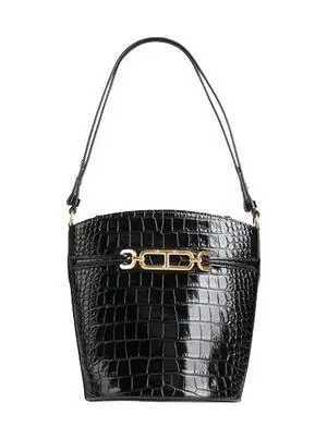 TOM FORD Calfskin Crocodile-effect Bucket Bag - Black