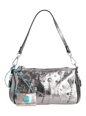 GABS Handbag In Calfskin, Cotton, Linen, And Viscose - Silver