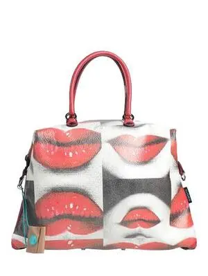 GABS Shopper Bag In Calfskin Leather With Graphic Print - Red