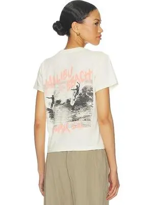 ANINE BING Shelley Tee Surfer Graphic T-shirt - Washed Buttercream