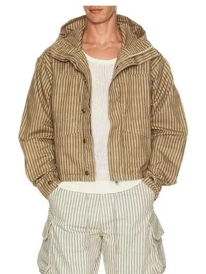424 Cropped Parka - White & Blue
