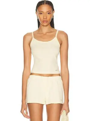 SPORTY & RICH Signature Logo House Tank Top - Almond Striped