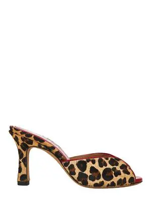 NOU The Mule In Brown - Leopard Ponyhair