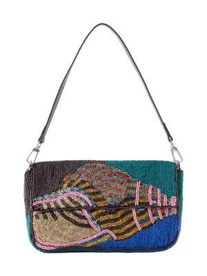 Staud Timmy Beaded Shoulder Bag - Blue