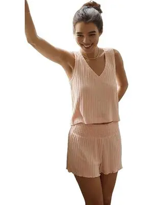 Z Supply Ribbed Texture Tank Top - Peach