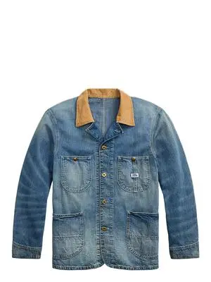 Ralph Lauren Indigo Denim Corduroy Collar Jacket - Wrightsville Wash