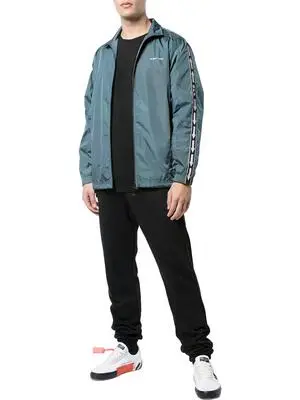 Off-White Logo Stripe Zip-up Jacket - Blue