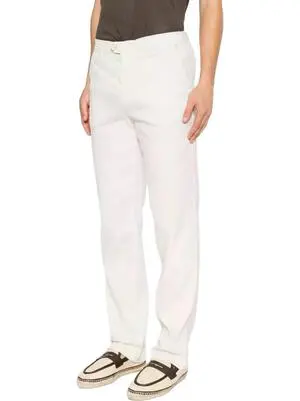 Kiton Logo-patch Straight-leg Trousers - Neutrals