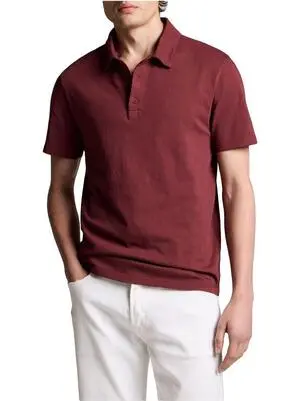 Vince Garment-dyed Cotton Polo Shirt - Red