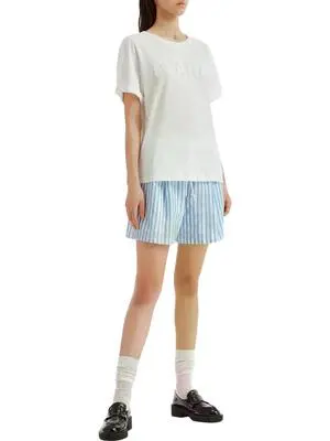 B+AB Embroidered Detail Crewneck T-shirt - Neutrals