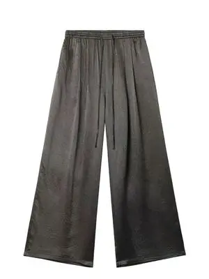 B+AB Drawstring Waist Wide-leg Track Pants - Grey