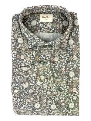 KOIKE BARCELONA Floral-print Long-sleeve Shirt - Grey
