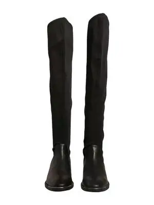 MY TWIN Rhinestone-embellished Over-the-knee Boots - Black