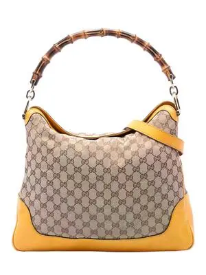 Gucci Gg Canvas Bamboo Diana Satchel - Yellow