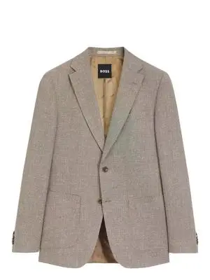 BOSS Slim-fit Single-breasted Blazer - Neutrals