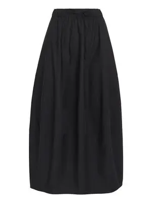 Polo Ralph Lauren Cotton Cocoon Midi Skirt - Black