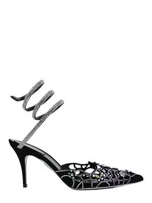 Rene Caovilla 80mm Crystal-embellished Pumps - Black