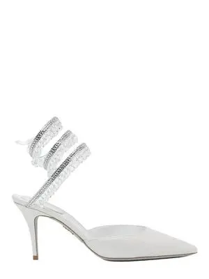 Rene Caovilla 80mm Crystal-embellished Pumps - Grey