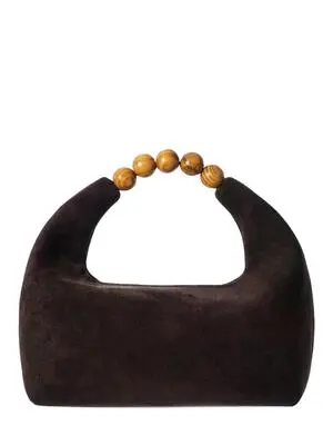 0711 TBILISI Janie Beaded Suede Tote Bag - Brown