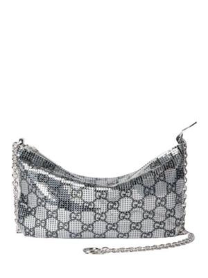 Gucci Metallic Evening Bag With Charm - Silver/black