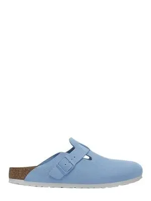 BIRKENSTOCK Boston Suede Clogs - Sky Blue