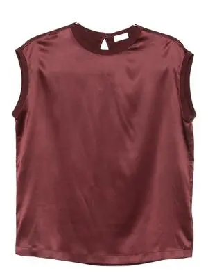 BRUNELLO CUCINELLI Brunello Cucinelli Satin Cap Sleeve Top