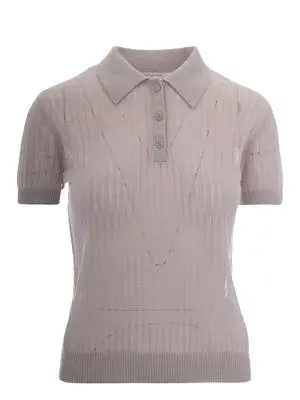 PATRIZIA PEPE Patrizia Pepe Knitted Polo Shirt With Button Detail