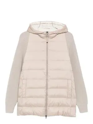 Brunello Cucinelli Shiny Zipped Down Jacket - Nude