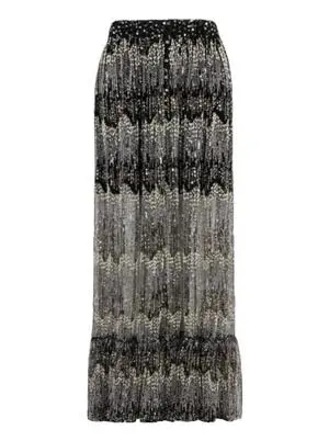 Rabanne Embellished Faux-pearl Maxi Skirt - Black