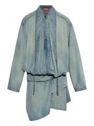 DIESEL® Diesel De-Tilora-S Denim Dress With Asymmetrical Hem Gray