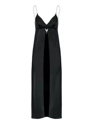 VAZAF Vazaf Satin Triangle Top With Chain Straps And Removable Charm