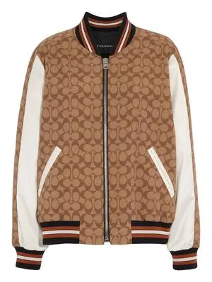 COACH OUTLET Coach Signature Souvenir Bomber Jacket - Khaki Multi