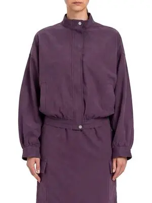 TWINSET Cotton Blend Bomber Jacket - Violet
