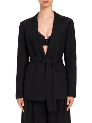TWINSET U & B Blazer With Tie Detail - Black