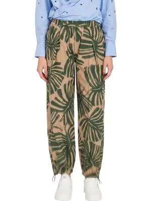 TWINSET Printed Cotton Wide Leg Trousers - Multicolor