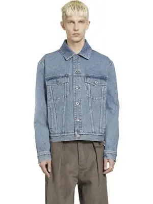 Loewe Anagram Embroidered Denim Jacket - Blue