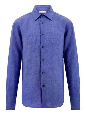 FERRAGAMO Linen Shirt - Blue