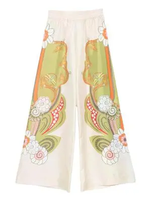 La DoubleJ Graphic Print Palazzo Pants - Neutrals