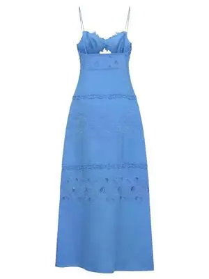 Ermanno Scervino Lace-trimmed Cut-out Midi Dress - Blue