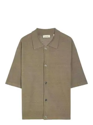 FRAME Short-sleeve Button-down Linen Shirt - Brown