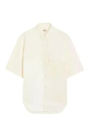 TOD'S Short-sleeve Button-down Shirt With Chest Pockets - Neutrals