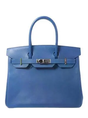 Hermès Hermès Birkin 30 Leather Tote Bag Blue