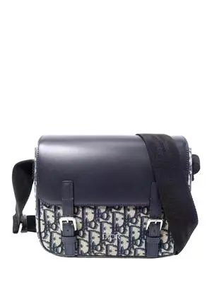 Dior Oblique Logo-plaque Messenger Bag - Blue
