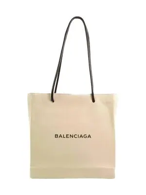 Balenciaga Logo-print Leather Tote Bag - Neutrals