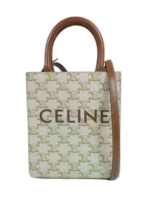Celine Triomphe Logo Shoulder Bag - Neutrals