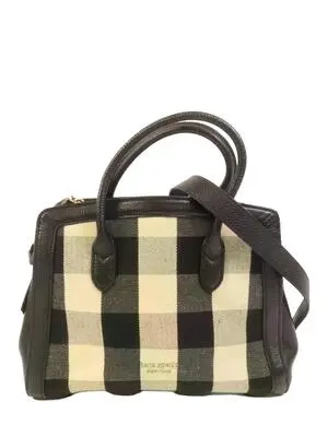 Kate Spade New York Check-pattern Leather-trim Shoulder Bag - Black