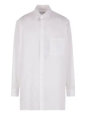 Yohji Yamamoto Long-sleeved Straight-hem Shirt - White