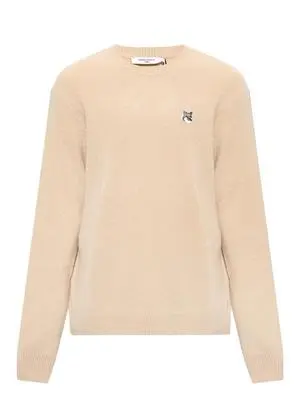Maison Kitsuné Fox Crewneck Wool Jumper - Nude