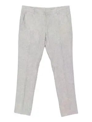 DANIELE ALESSANDRINI Pinstripe Tailored Trousers - Grey