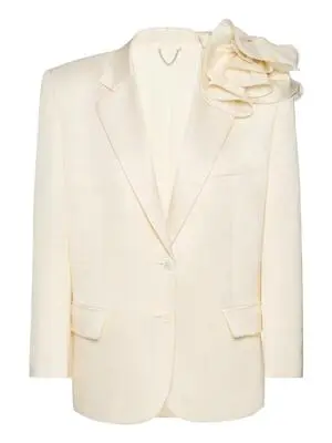 MAGDA BUTRYM Magda Butrym Oversized Blazer With Detachable Rose Applique